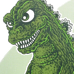 GODZILLA Riding a Tricycle - Screen Printed Poster, Art Print - by ...
