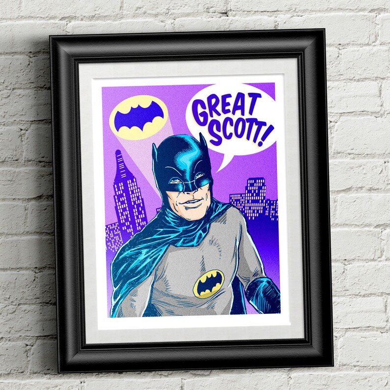 ADAM WEST BATMAN great Scott Print by Steve Chanks - Etsy