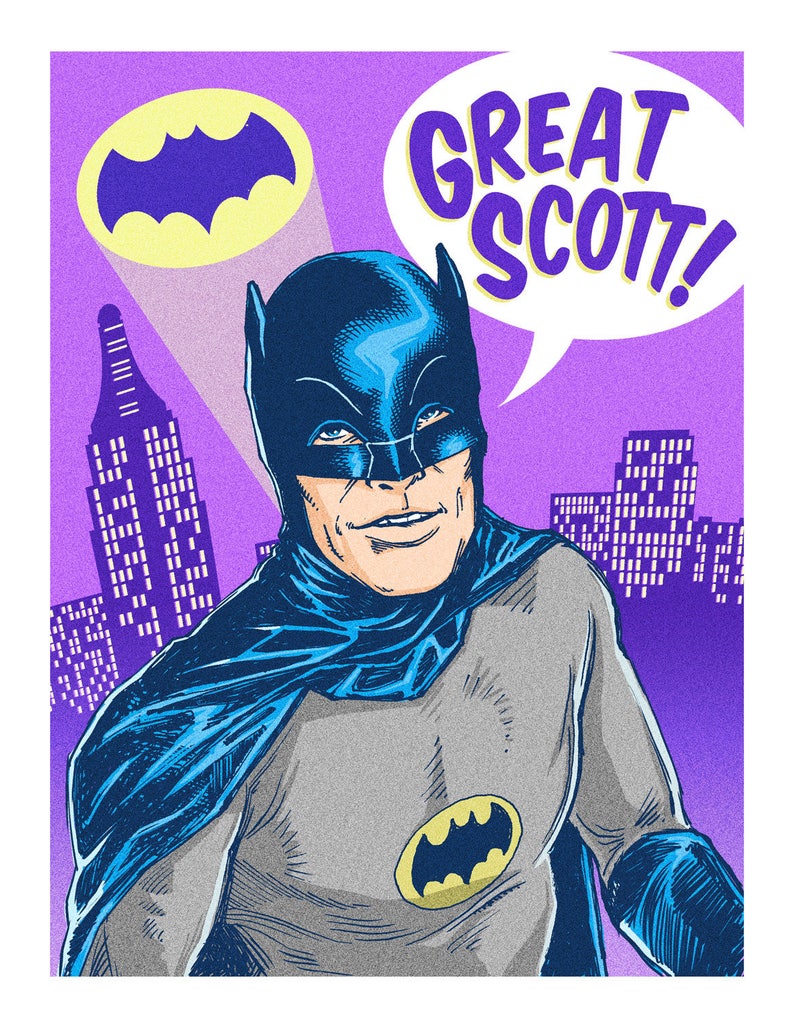 ADAM WEST BATMAN great Scott Print by Steve Chanks - Etsy