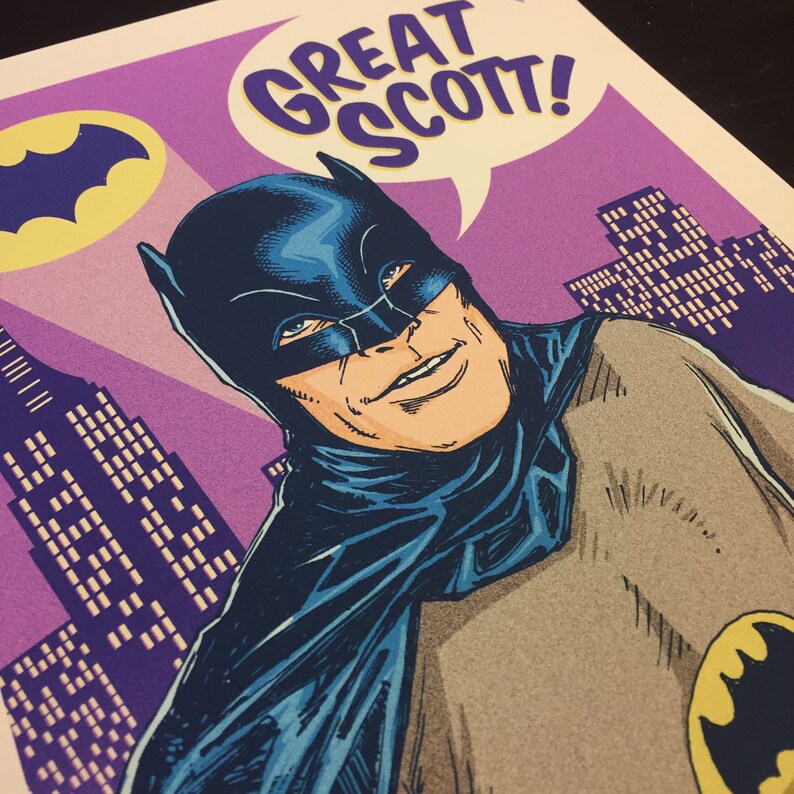 ADAM WEST BATMAN great Scott Print by Steve Chanks - Etsy