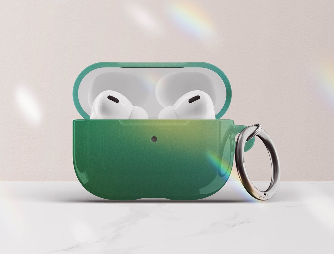 Gradient AirPod Case, Green Ombre Airpods Case With Keychain, Hard ...