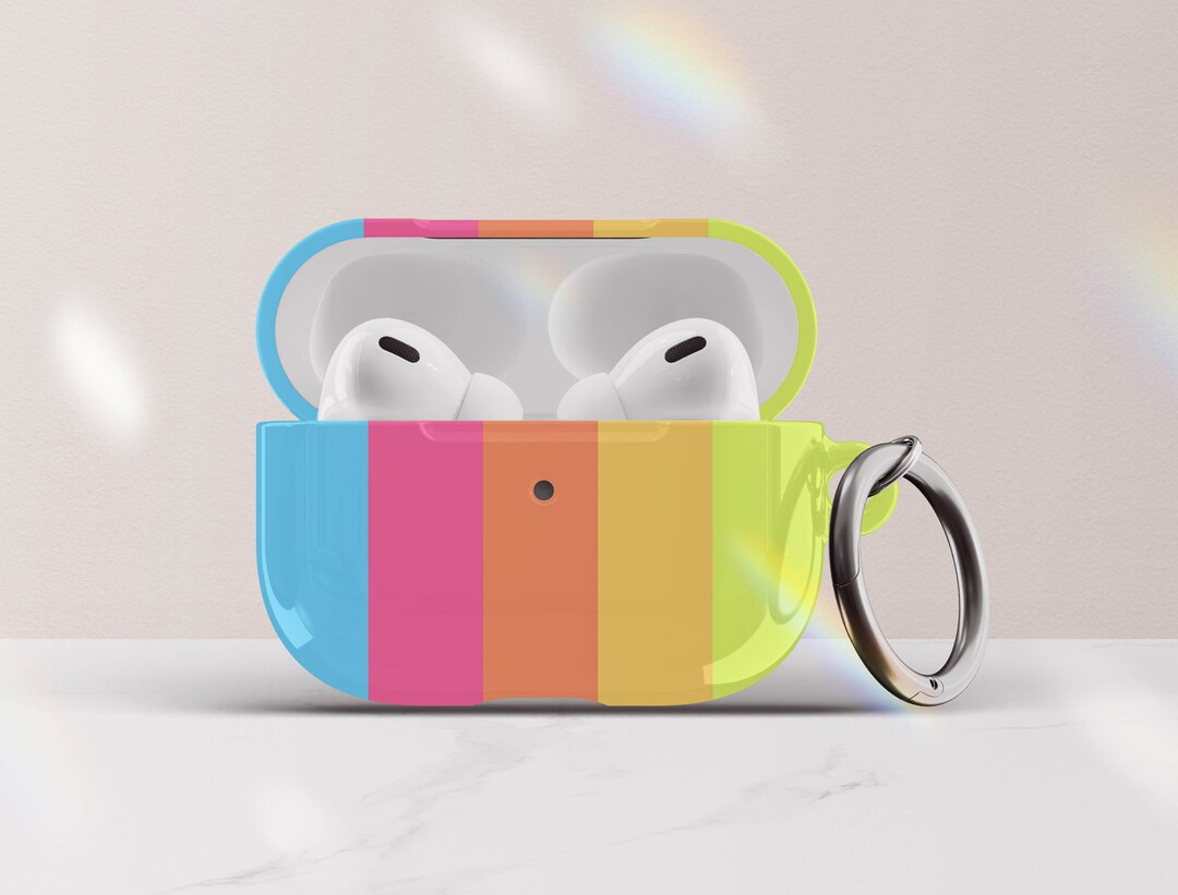 Soft Neon Color Palette AirPod Case, Pastel Color Block AirPod Case ...
