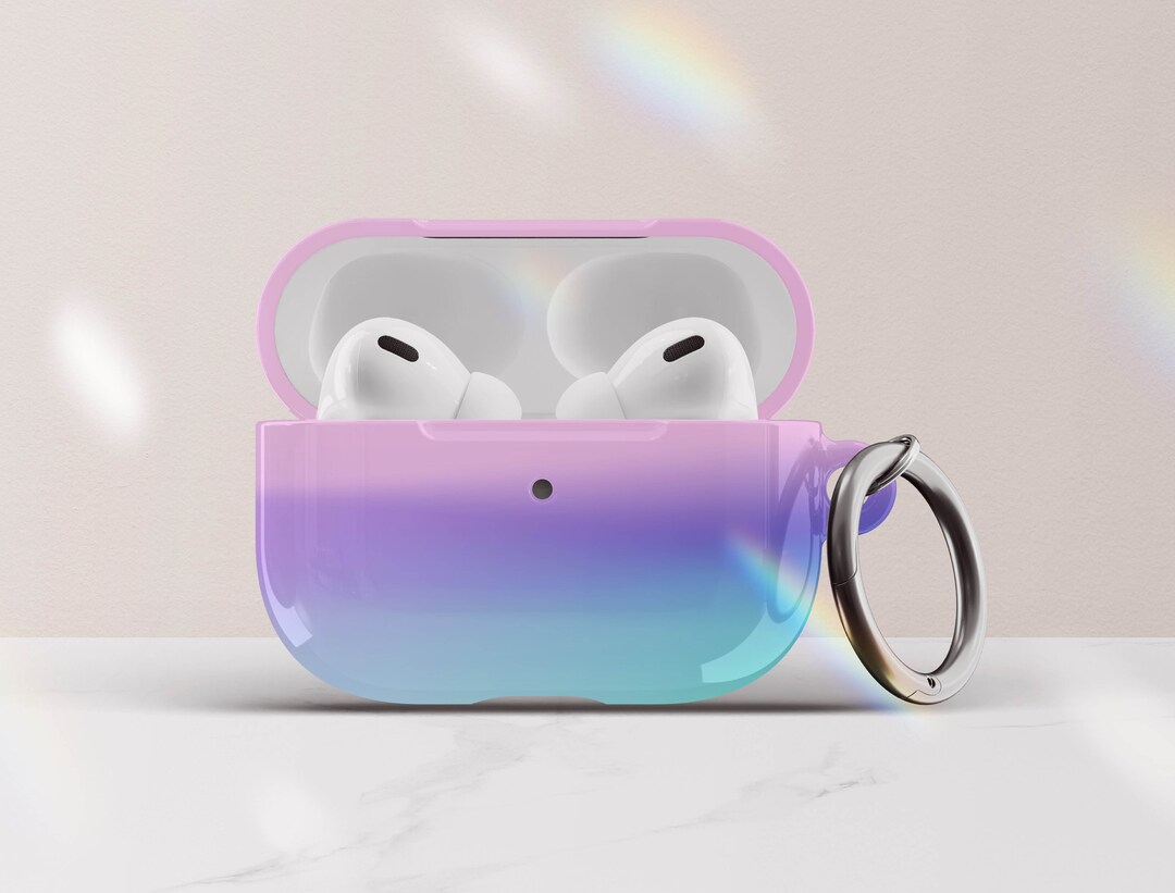 Gradient AirPod Case, Pastel Ombre Airpods Case With Keychain, Unicorn ...