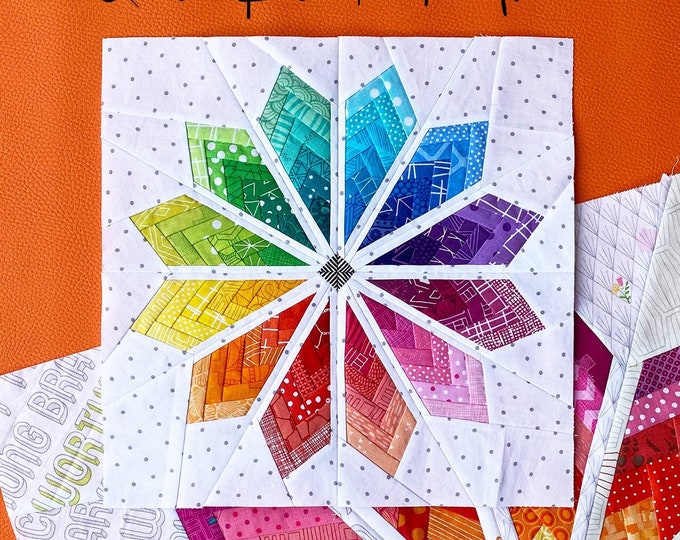 Colorburst Quilt Block Pattern - Etsy