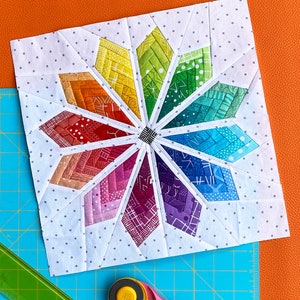 Colorburst Quilt Block Pattern - Etsy