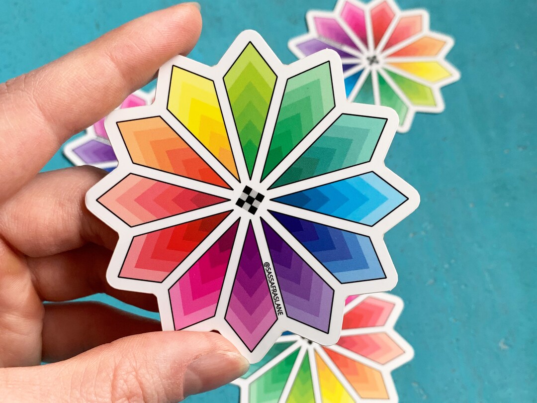 Colorburst Quilt Block Sticker - Etsy