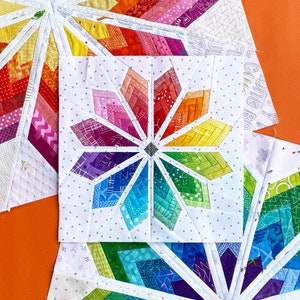 Colorburst Quilt Block Pattern - Etsy
