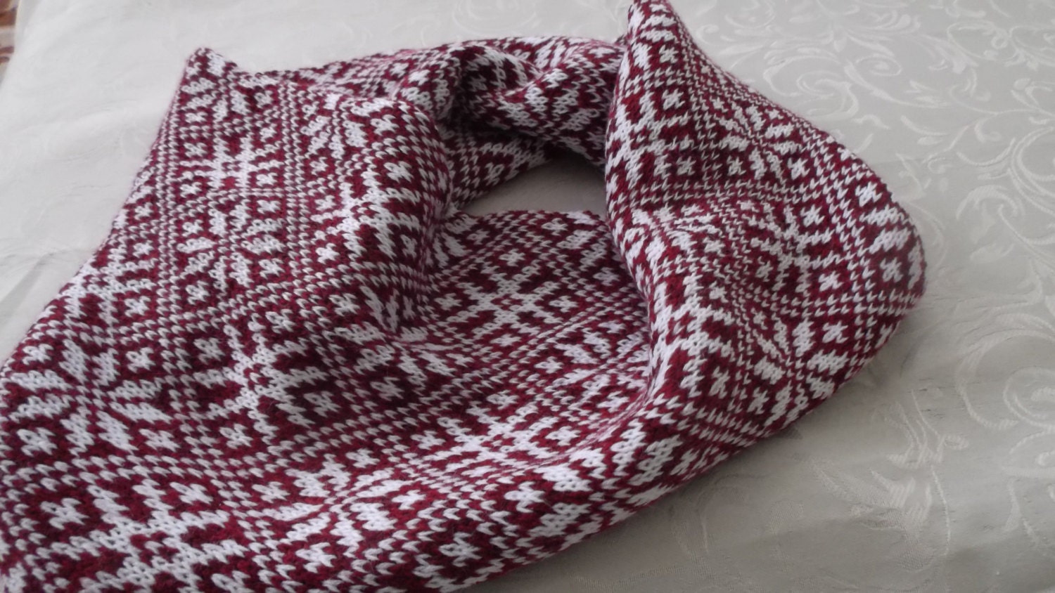 Latvian Scarf Scandinavian Infinity Scarf Knit Scarf Circle Scarf Wrap ...
