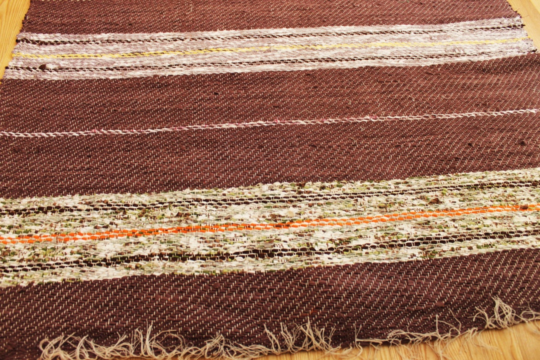 Large Handwoven Rag Rug Woven Rag Rug Yoga Rag Rug Vintage Look Rag Rug ...