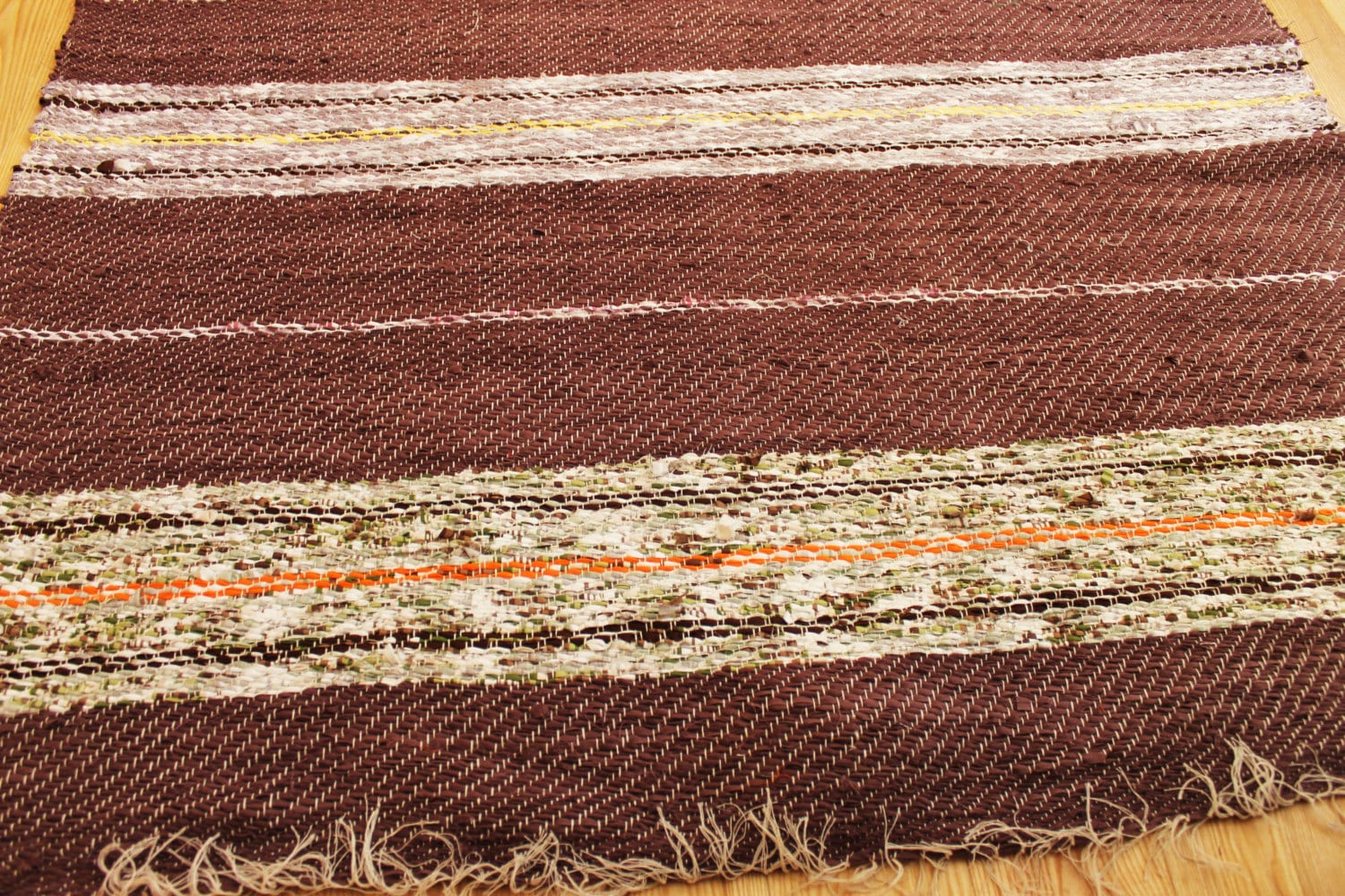 Large Handwoven Rag Rug Woven Rag Rug Yoga Rag Rug Vintage Look Rag Rug ...