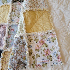 Garden Magic Queen Rag Quilt Blues, Pinks, Greens, White, Cream - Etsy