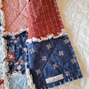 American Heritage Large Rag Quilt Throw Navy Blue, Cornflower Blue ...