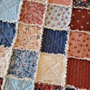 American Heritage Large Rag Quilt Throw Navy Blue, Cornflower Blue ...