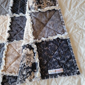 Cotillion Patchwork Large Rag Quilt Throw - Taupe, Tan, Black, Cream - Etsy