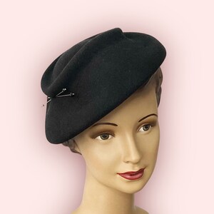 Agatha 50s Style Hat, Black. - Etsy