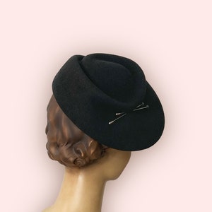 Agatha 50s Style Hat, Black. - Etsy