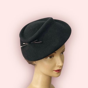Agatha 50s Style Hat, Black. - Etsy