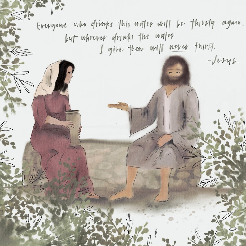 Thirst | Never Thirst Again | Jesus | Woman at the Well Watercolour ...