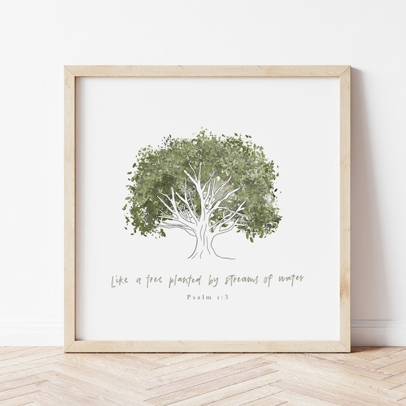 Like a Tree Psalm 1:3 Watercolour Bible Scripture Bible - Etsy