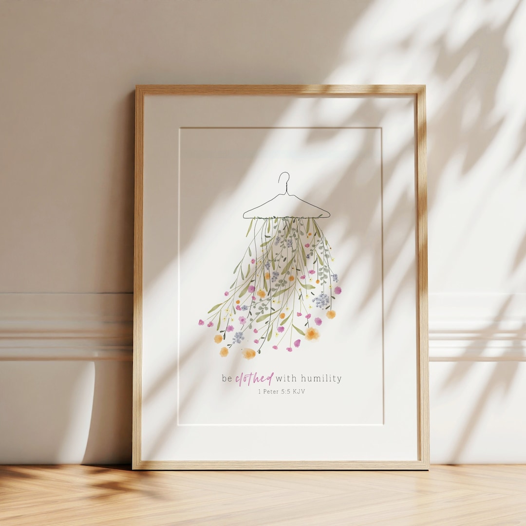 1 Peter 5:5 | Clothed With Humility Watercolour Bible Scripture, Bible ...