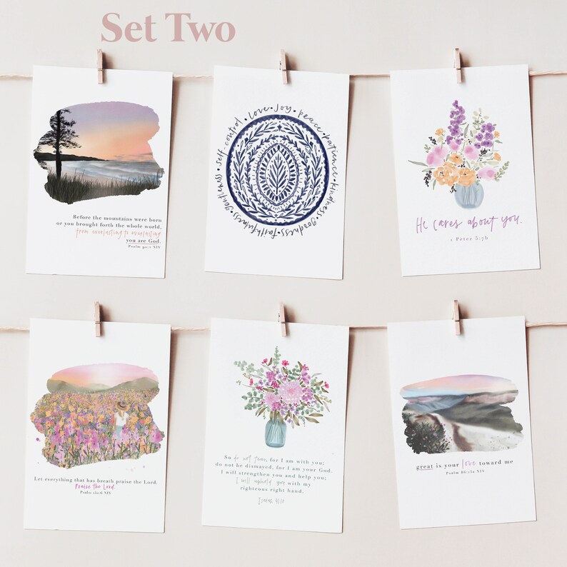 Greeting Card 6 Pack | Bible Verse Art | Scripture Encouragement ...