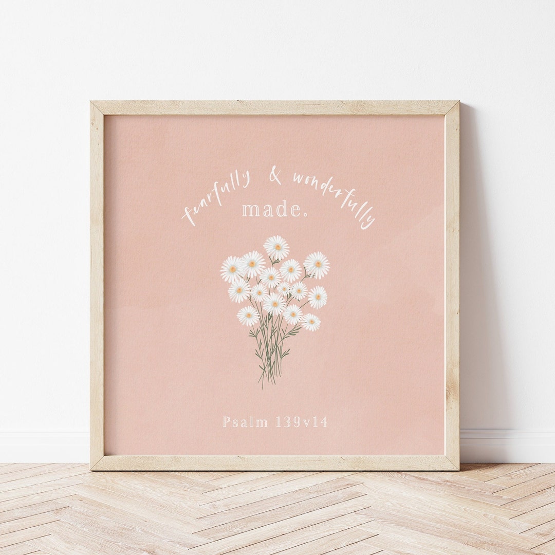Psalm 139 | Fearfully and Wonderfully Made | Nursery Print Watercolour ...