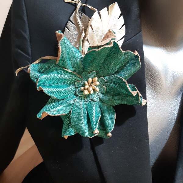 Leather Brooch - Etsy