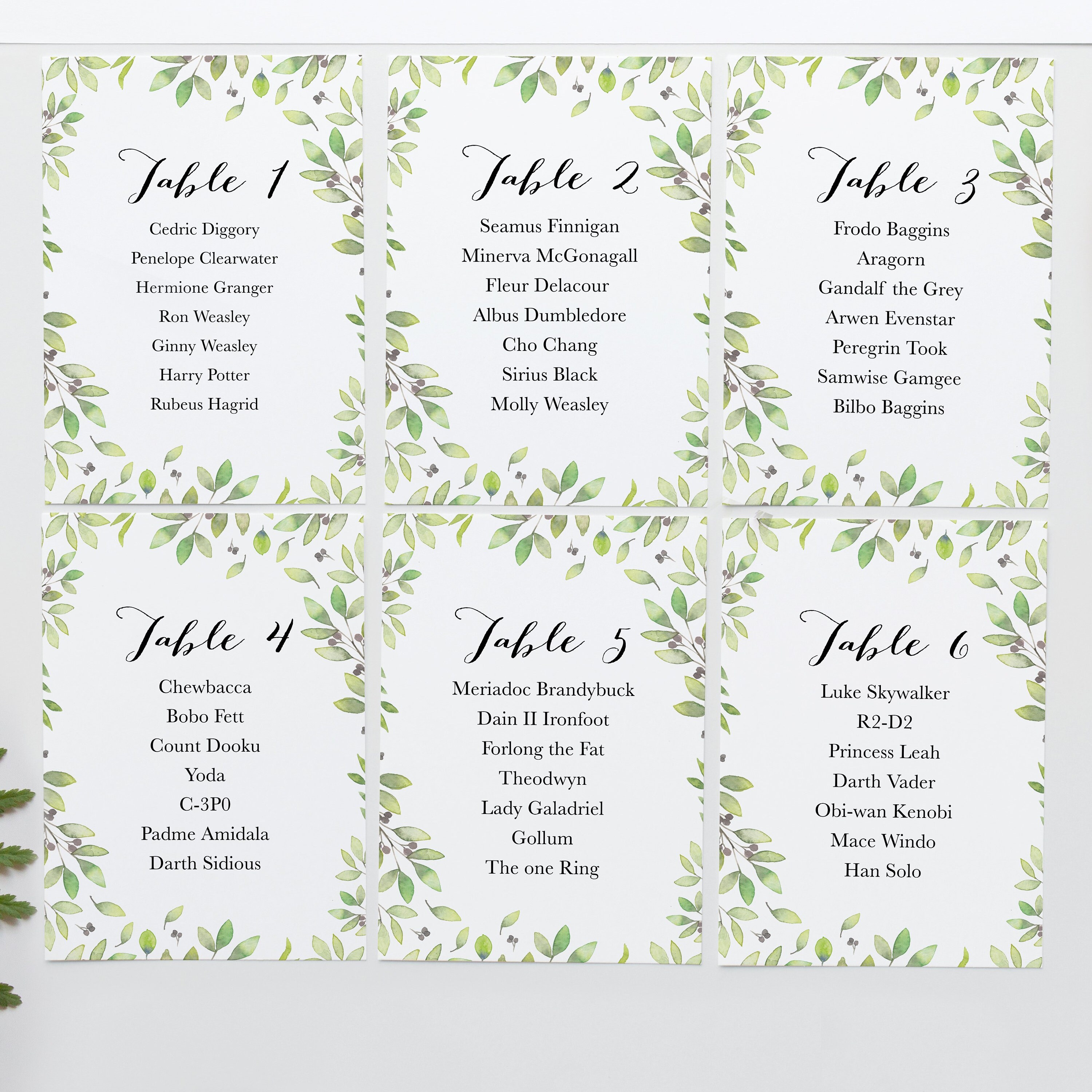 Large A5 'arabella' Table Plan Cards / Seating Plan Cards | Fully ...
