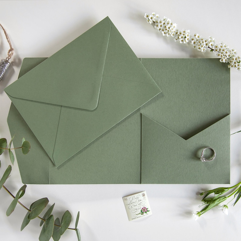 Sample Sage Green Pocketfold 'classic Eucalyptus' - Etsy