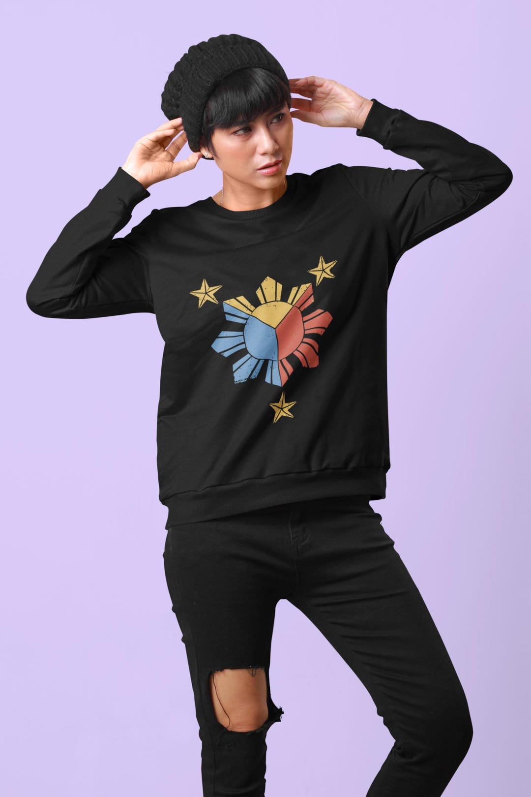 Philippine Flag Sweatshirt, Pinoy Swag Pullover Sweater, Filipino Gift ...
