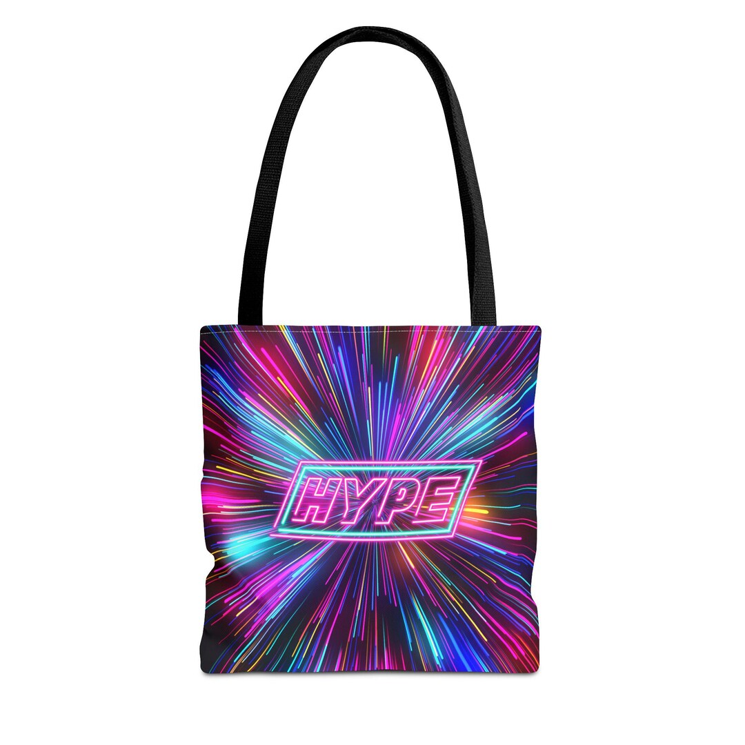 80s Tote Bag for Gen Z, Disco Neon Gift for Mom, Books Carry All for ...