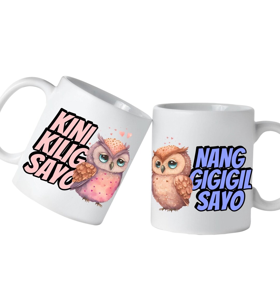 Matching Coffee Mug Set of 2, Pinoy Ceramic Mug 11 Oz With Handle ...