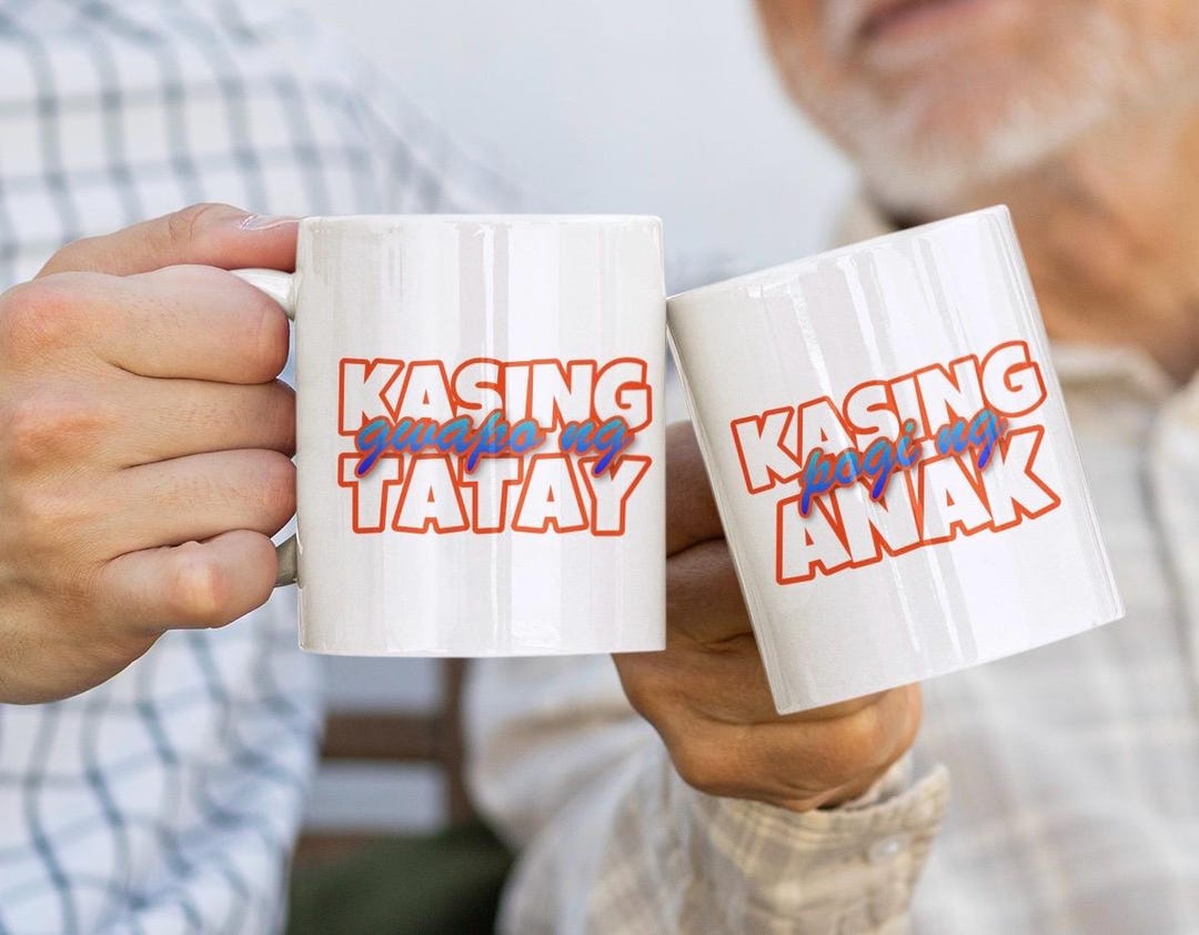 Matching Coffee Mug Set of 2, Pinoy Ceramic Mug 11 Oz With Handle ...
