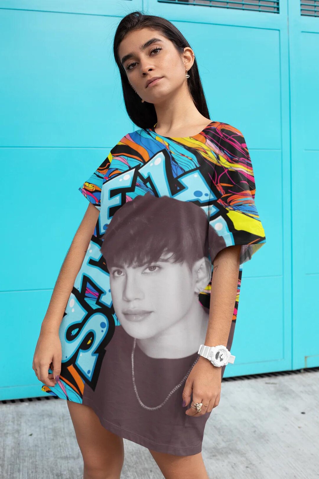 P-pop Sb19 Stell Bias T Shirt Dress, Pinoy T-shirt Short Dress Casual ...