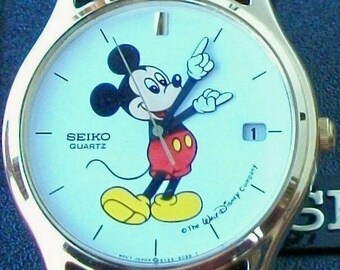 New Vintage Seiko Mens Mickey Mouse Watch HTF New | Etsy