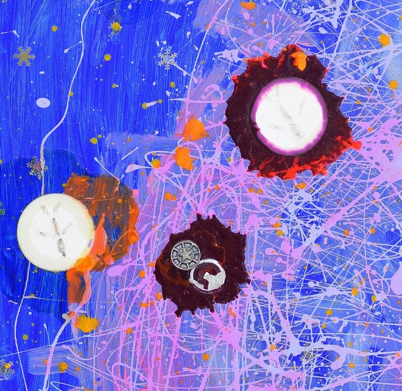 Abstract Colorful Original Art Space Israeli Art by the Artist Liel ...