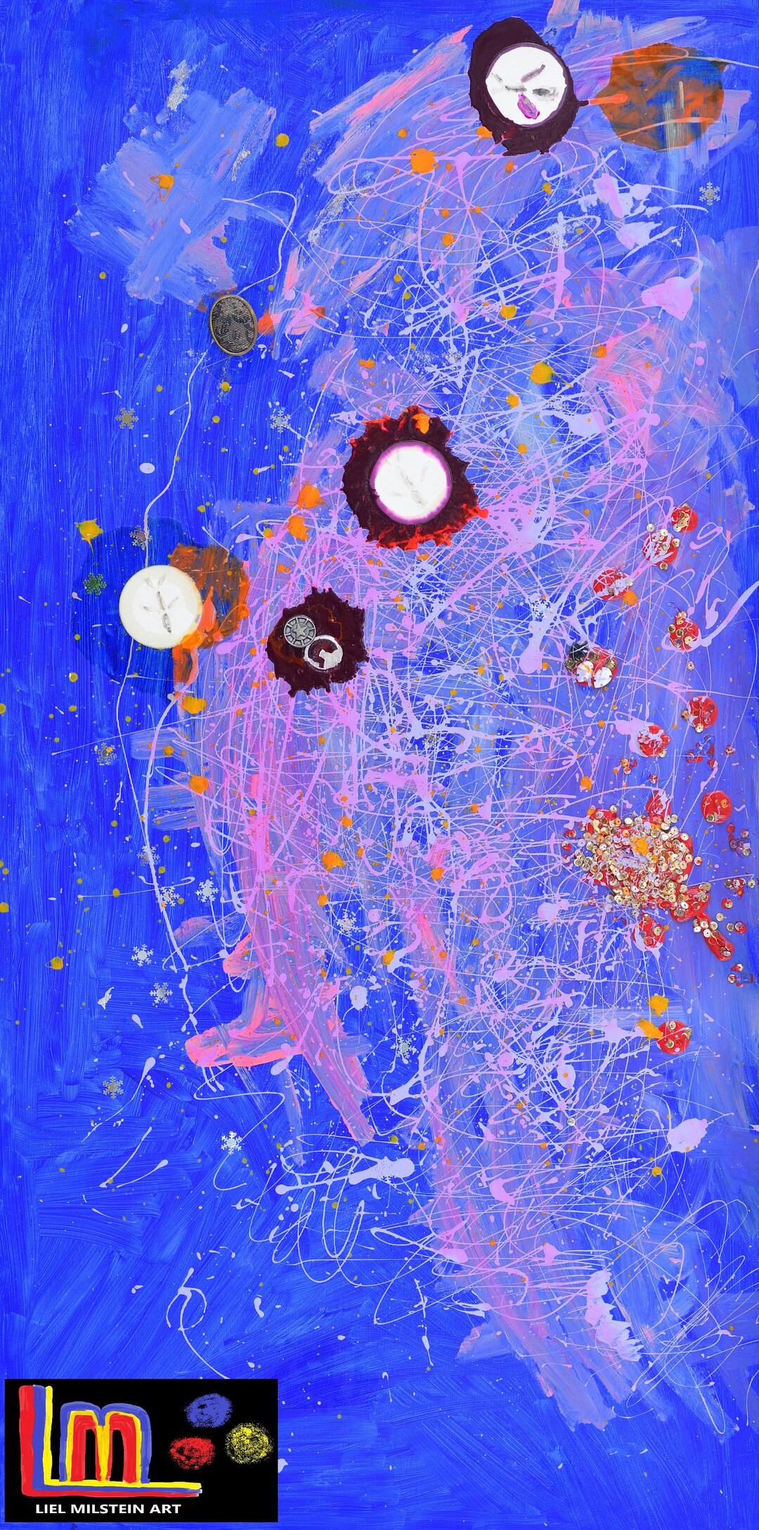 Abstract Colorful Original Art Space Israeli Art by the Artist Liel ...