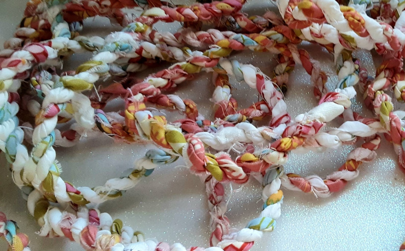 COTTON CANDY Color Fabric Twine Rope Cord Handmade Repurposed Rope ...