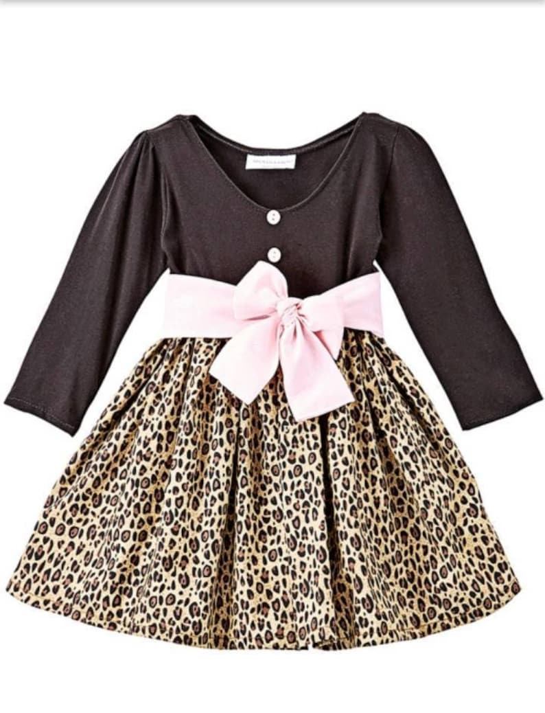 Lovely Leopard Boutique Dress Carolina Kids Girls Toddler | Etsy