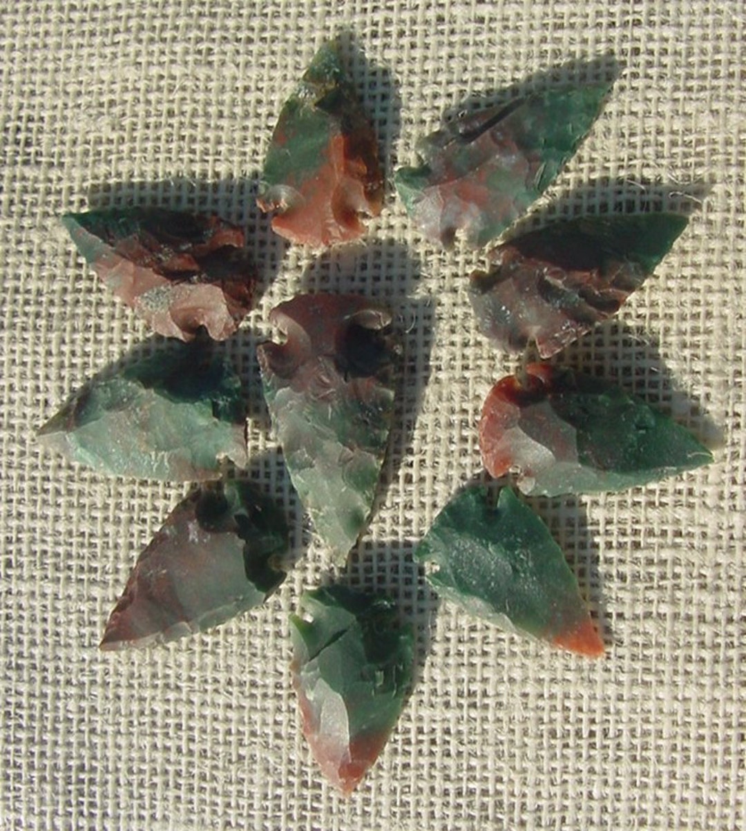 10 Arrowheads Greens Reds Multi Colors Replica 1" - 1 1/2 Inch Stone ...
