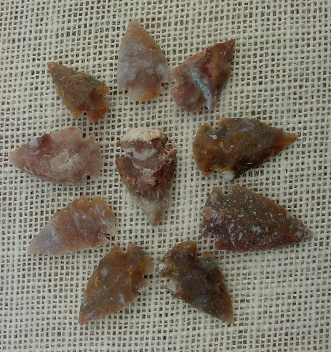 10 Specialty Arrowheads Replica 1" - 1 1/2" Inch Stone Jasper Hand ...