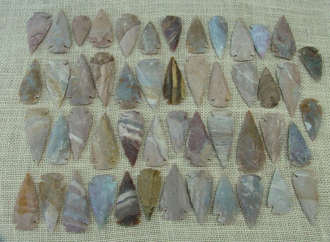 50 Bulk Arrowheads @ 2 Inch Reproduction Mixed Colors Replica Bird ...