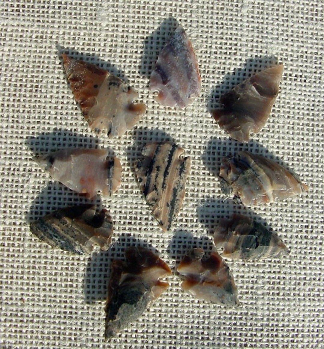 10 Specialty Arrowheads Replica 1" - 1 1/2" Inch Stone Jasper Hand ...