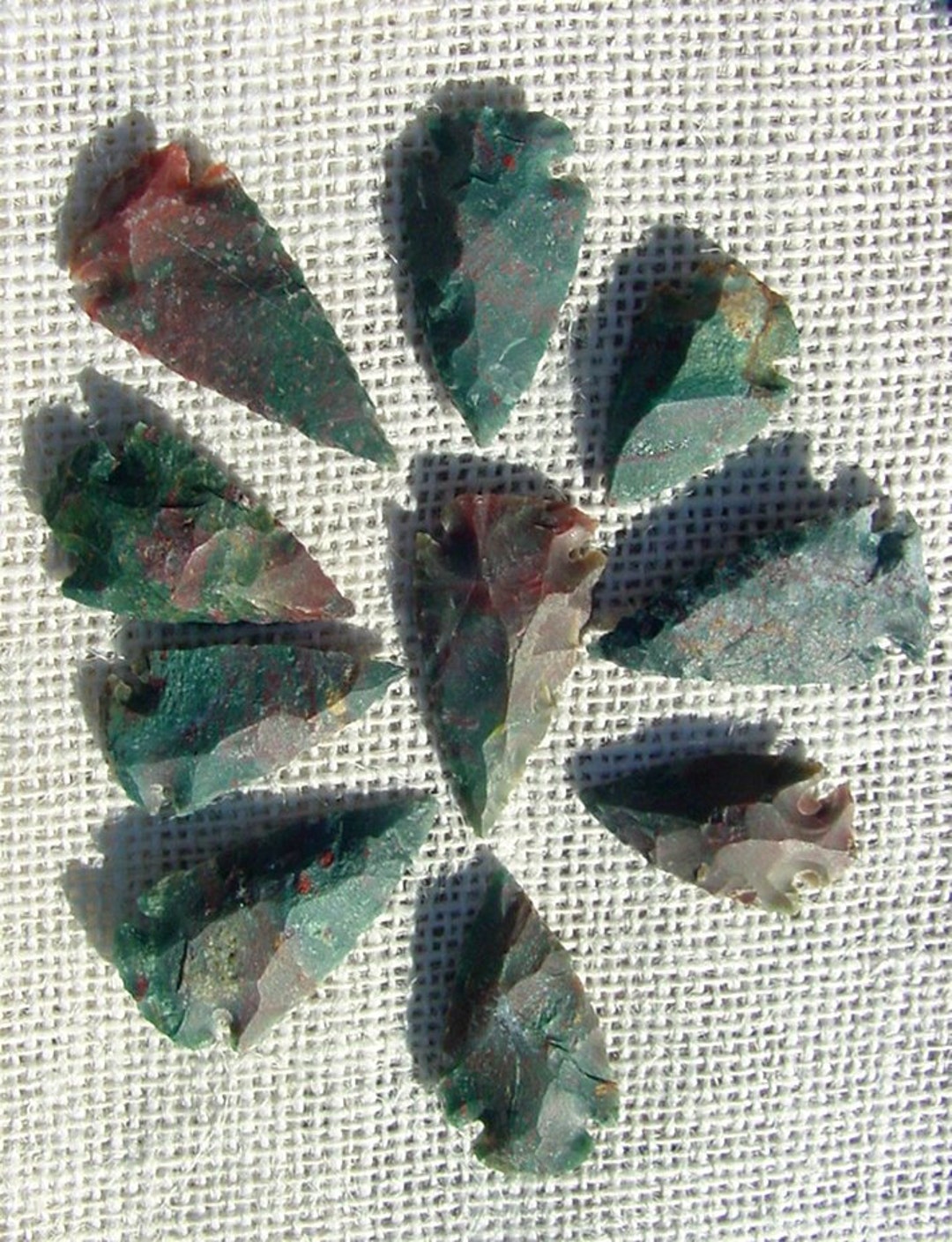 10 Greens,reds,multi Color Arrowheads Replica 1" - 1 1/2" Inch Stone ...