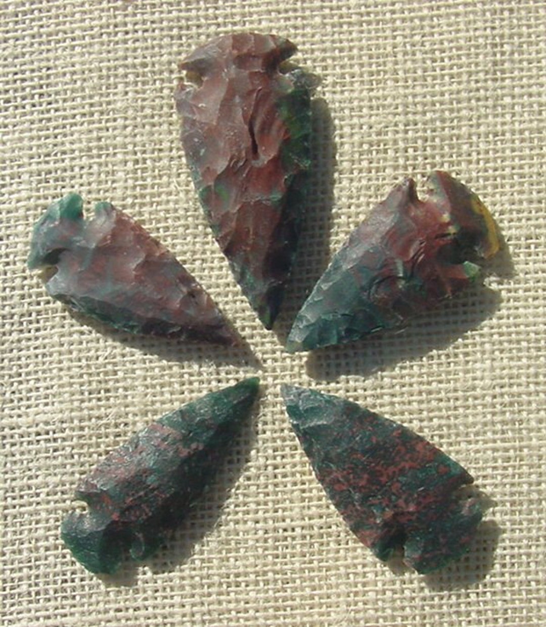 5 Arrowheads @ 2 Inch Hand Picked Mixed Colors Replica Bird Stone ...