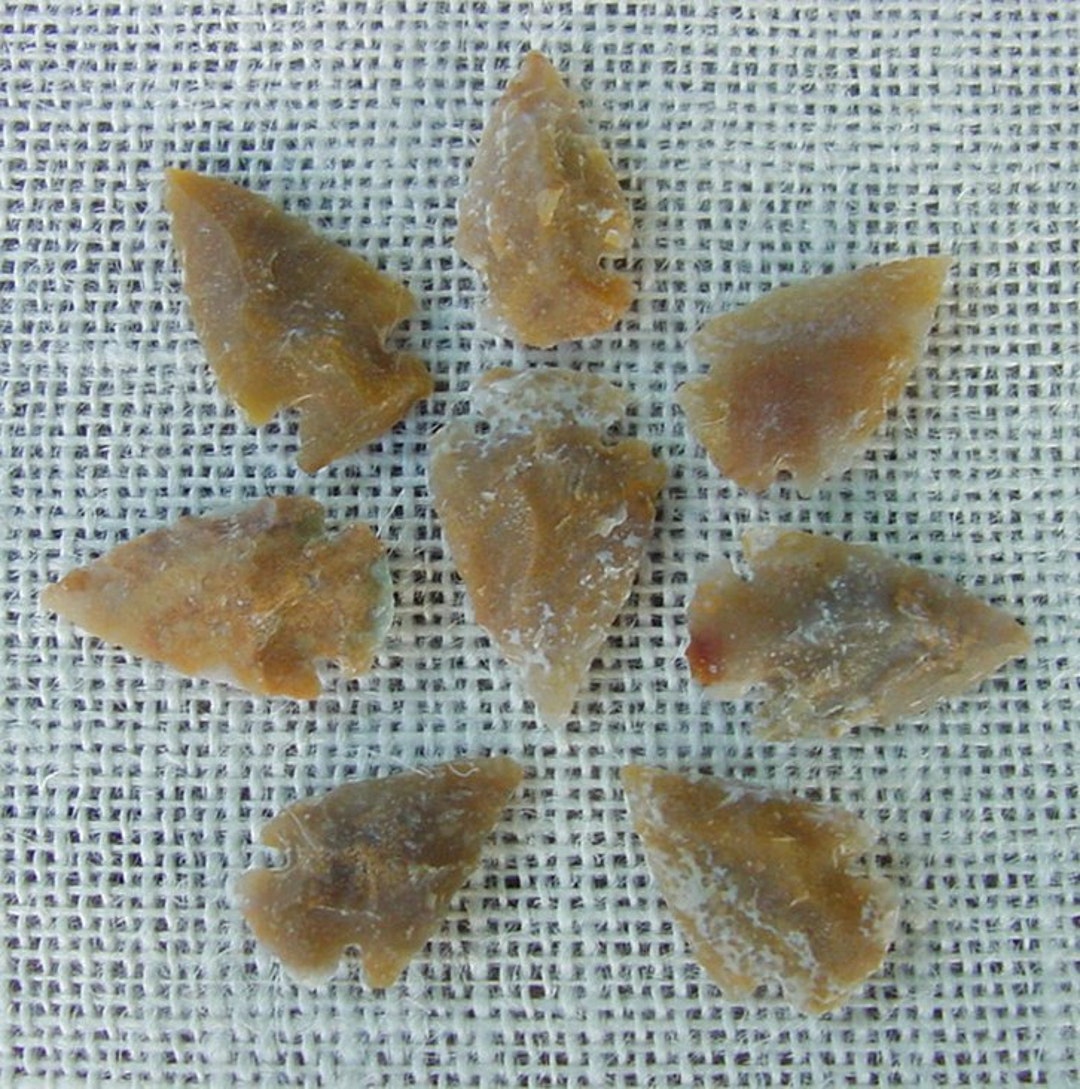 8 Light Arrowheads Replica 1" - 1 1/2" Inch Stone Jasper Hand Picked ...