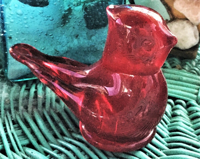 Vintage Red Glass Cardinal, cardinal of Love Bird Figurine, Royal ...