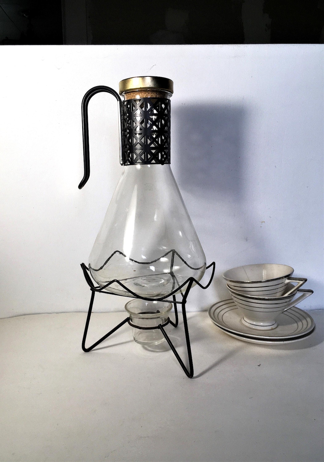 Vintage Pyrex Coffee Carafe With Warmer: Mid-century Decanter - Etsy