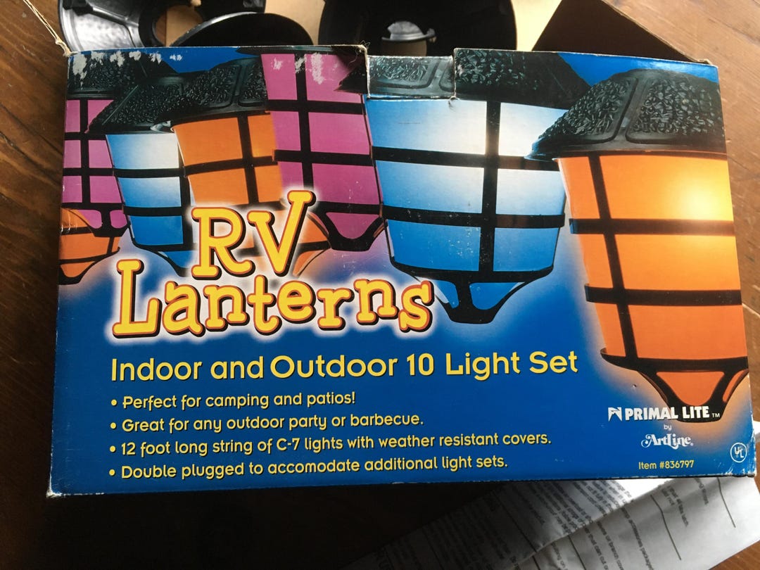 Vintage RV Coach Lantern Outdoor String Lights, Set of 10 Lanterns, New ...