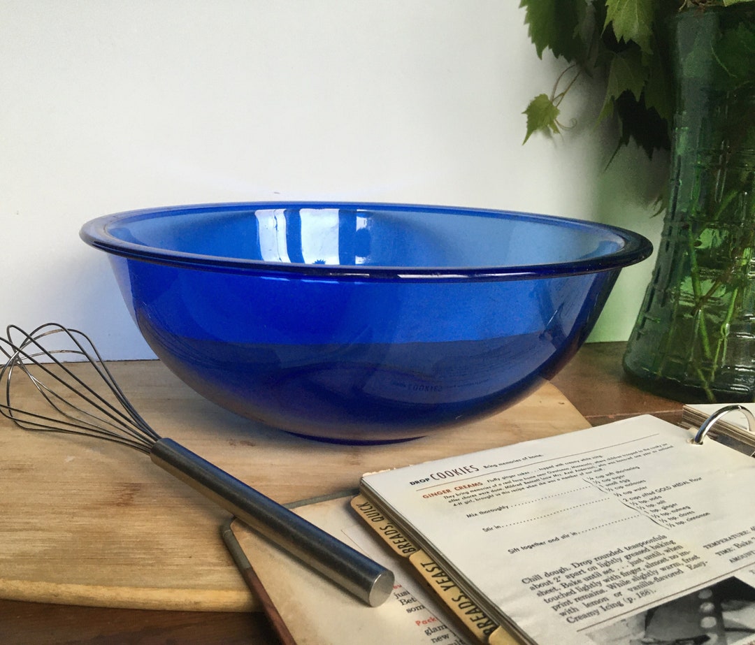 Vintage Pyrex 326 Cobalt Blue Glass Large Mixing Bowl, Flat Rim, 4 ...
